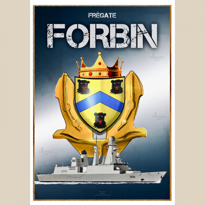 Poster tampion french frigate forbin - Targets - 800 Tonnes