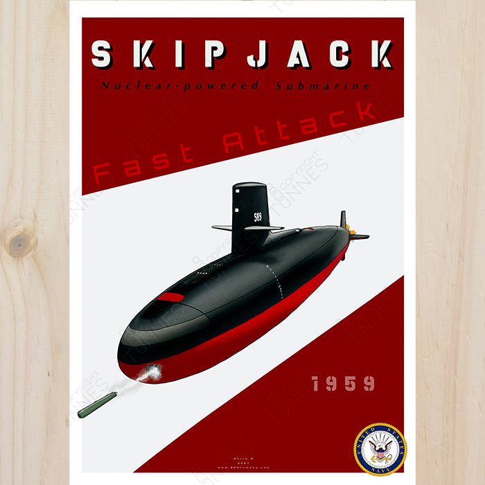 Poster submarine uss skipjack - USA - 800 Tonnes