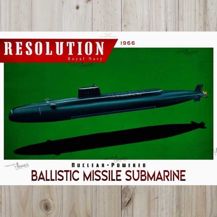 Poster submarine resolution class royal navy - United-Kingdom - 800...