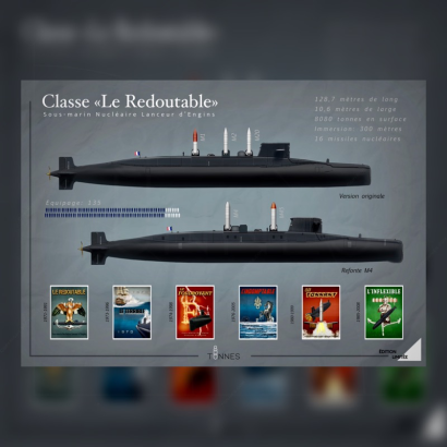 Poster SSBN Le Redoutable class, limited edition - France - 800 Tonnes