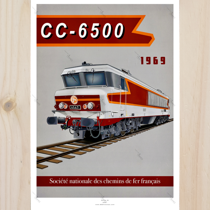 Poster locomotive cc 6500 - Trains - 800 Tonnes